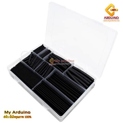 ชุดเซ็ตท่อหด พร้อมกล่องอุปกรณ์ สำหรับหุ้มสายไฟ สีดำ 385 ชิ้น ขาย Arduino อุปกรณ์ Arduino