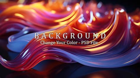 Premium Psd Abstract Wavy Liquid Background Colorful Gradient Waves