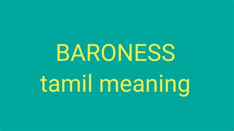 Baroness Tamil Meaning Sasikumar Youtube