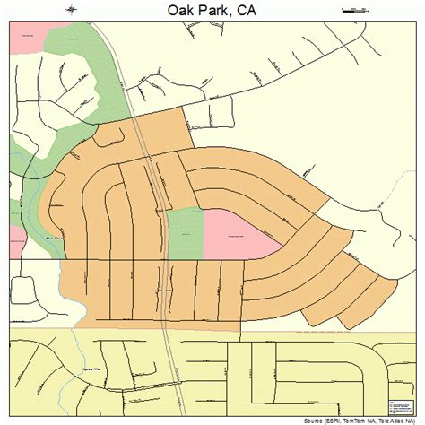 Oak Park California Street Map 0653116