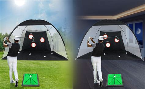 Golf Net 10x7ft Golf Practice Net With Swing Mat Golf