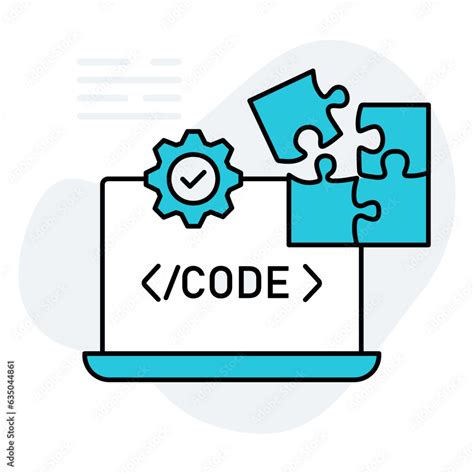Problem Solving Vector Illustration Laptop Puzzle Code Vector