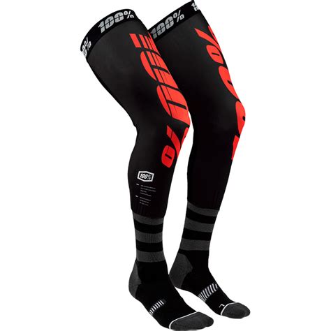 100 Percent Rev Black Red Knee Brace Socks
