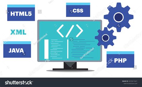 Software Coding Programming Languages Web Development Stock Vector Royalty Free 1815911621