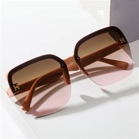 Square Frameless Sunglasses Luxury Brand Designer Men Women Shopee