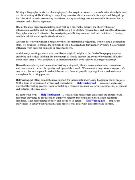Biography Thesis Pdf Essays Biography