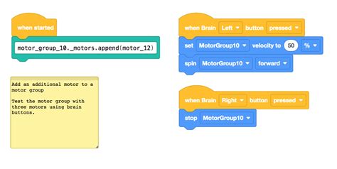 How To Make A Motorgroup With 3 Motors In Vexcode Blocks Programming Support Vex Forum