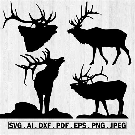 Elk Svg Deer Svg Elk Antlers Hunting Svg Wildlife Svg Forest Etsy Uk