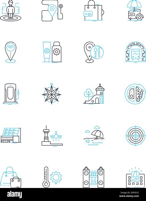 Road Atlas Linear Icons Set Navigation Directions Highways Maps
