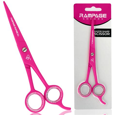 Professional Hairdresser Scissors 65 Inch Pink Hair