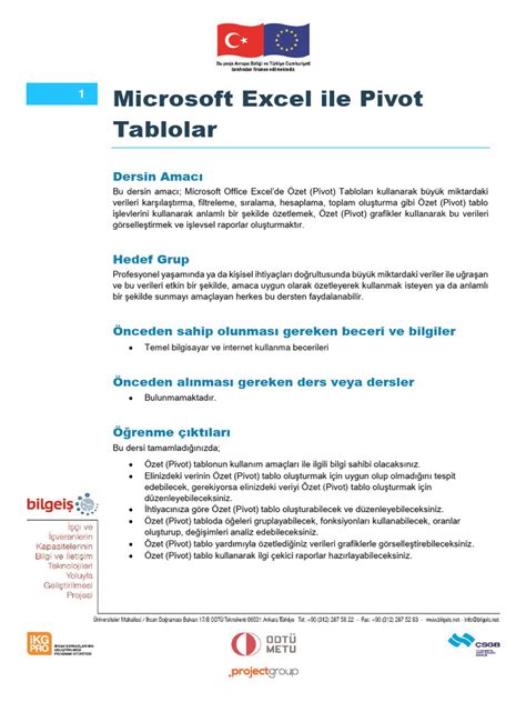 72 pivottables excel ders izlencesi pdf