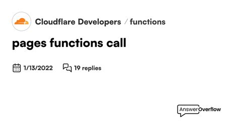Pages Functions Call Cloudflare Developers