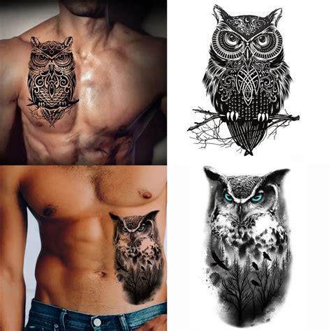 Horned Owl Chest Tattoo