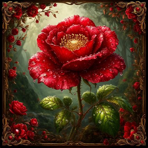 Ruby Flower Fantasy Art — Image Created In Shedevrum