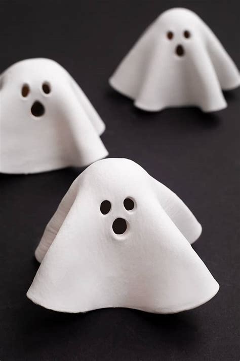 Diy Ghost Tea Light Holder Clay Ghost Tealight For Halloween
