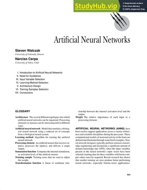 artificial neural networks pdf