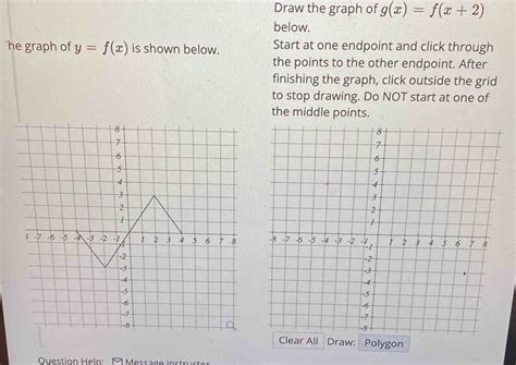 Solved Draw The Graph Of Gxfx2 Below He Graph Of Yfx Is Shown Below Start At One