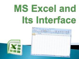 Chapter Lesson MS Excel And Its Interface PPTX