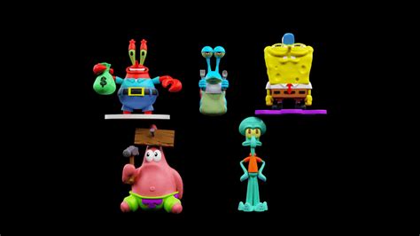 🆓 Spongebob Patrick Gary Mr Krabs And Squidward From The Tv Show