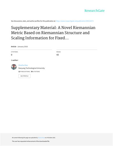 Pdf Supplementary Material A Novel Riemannian Metric Based On Riemannian Structure And