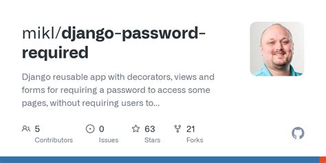 Github Mikldjango Password Required Django Reusable App With Decorators Views And Forms For