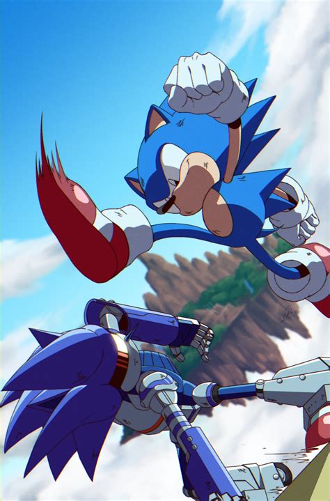 Sonic The Hedgehog And Mecha Sonic Mkii Sonic And 2 More Drawn By