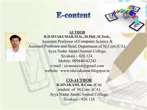 e content r d sivakumar ppt