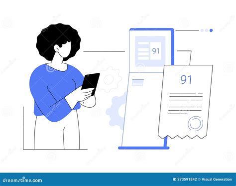 Electronic Queuing System Abstract Concept Vector Illustration Stock