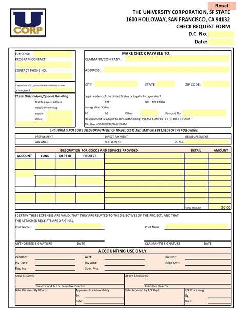 50 Free Check Request Forms [word Excel Pdf] ᐅ Templatelab