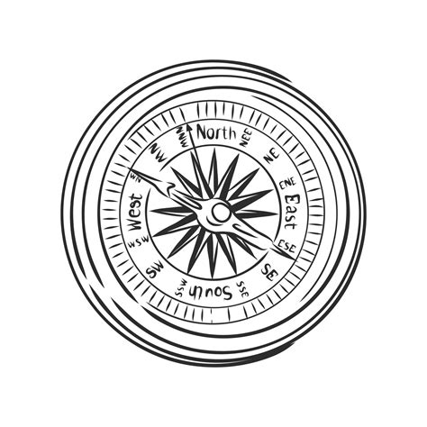 Compass Vector Sketch 19083290 Vector Art At Vecteezy