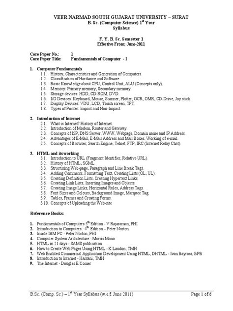 F Y B Sc Comper Science Cbcs Pdf C Programming Language Web Page