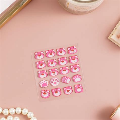 20pcs Strawberry Bear Acne Patch Pink Special Shaped Hydrocolloid