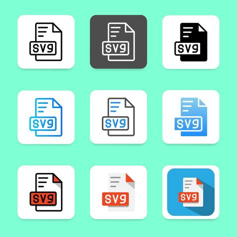 Set Svg File Type Icon Can Be Used For Website Ui And Mobile App Interfaces 52434878 Vector