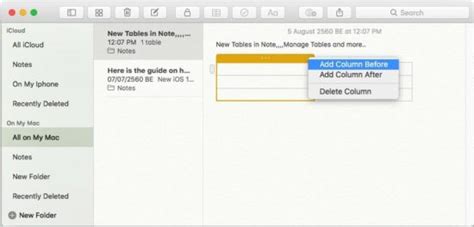 How To Use Tables In Note On MacBook Pro Air IMac Big Sur