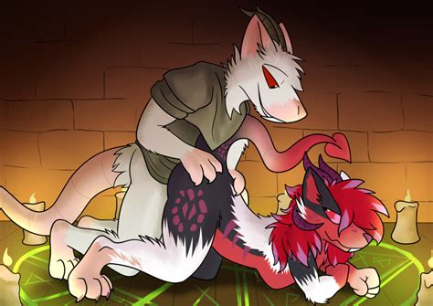 Rule 34 Anthro Breasts Candle Canid Canid Demon Captainzepto Demon Detailed Background Duo