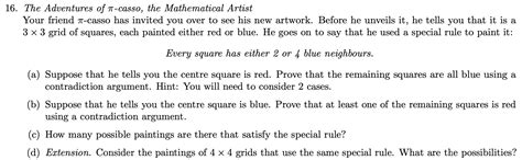 Solved 6 The Adventures Of π Casso The Mathematical Artist