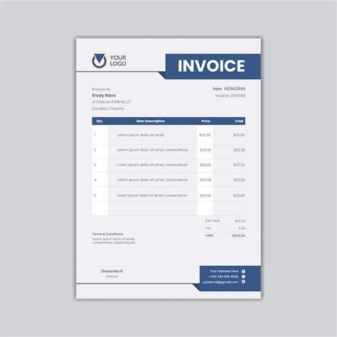 Premium Vector Creative Invoice Template