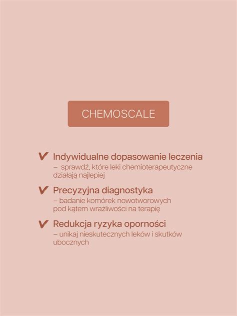 Chemoscale Badanie Chemowrażliwości W Leczeniu Nowotworów Instytut