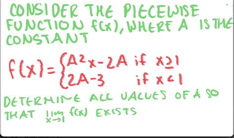 Solved CONSIDER THE PIECEWISE FUNCTION F X WHERE A IS THE Chegg