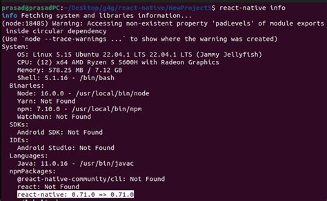 如何检查react Native的版本极客教程