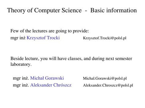 Ppt Theory Of Computer Science Basic Information Powerpoint