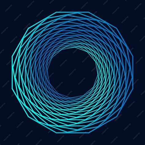 Premium Vector Twisted Colored Spiral Curved Wireframe Tunnel Vector Technology Logo Element