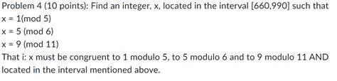 Solved Problem 4 10 Points Find An Integer X Located In