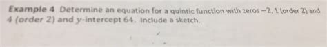 Solved Example 4 Determine An Equation For A Quintic