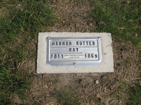 Hannah Rutter Ray 1811 1869 Find A Grave Memorial