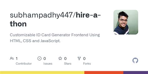 Github Subhampadhy447hire A Thon Customizable Id Card Generator
