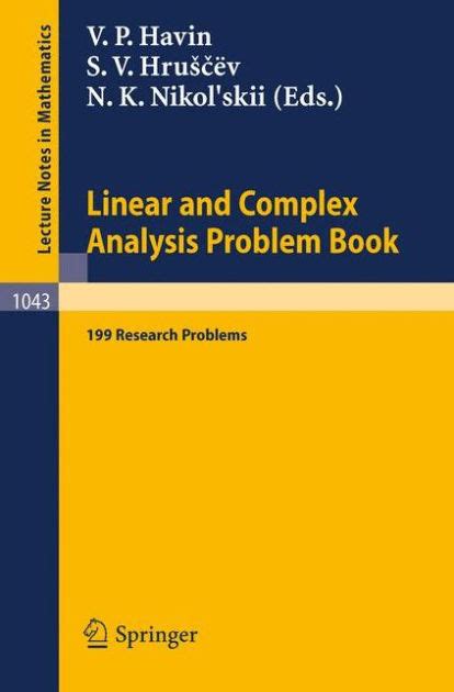 Linear Und Complex Analysis Problem Book 199 Research Problems By V P
