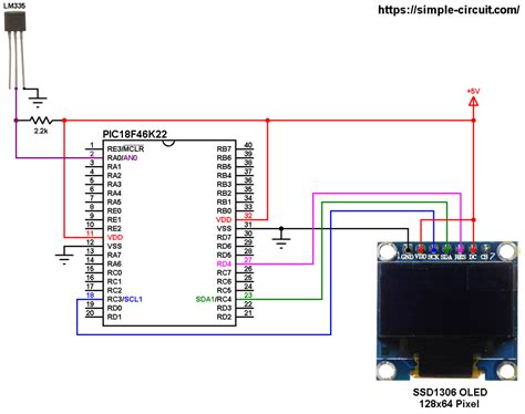Pic18f46k22 With Lm335 Sensor And Ssd1306 Oled Mikroc Projects