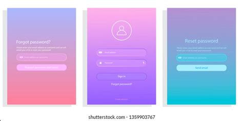 Set Ui Designs Reset Password Form Stock Vector Royalty Free