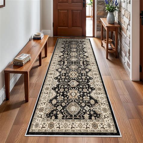 Topruug Washable Hallway Runner Rug 4x8 Non Slip Runner